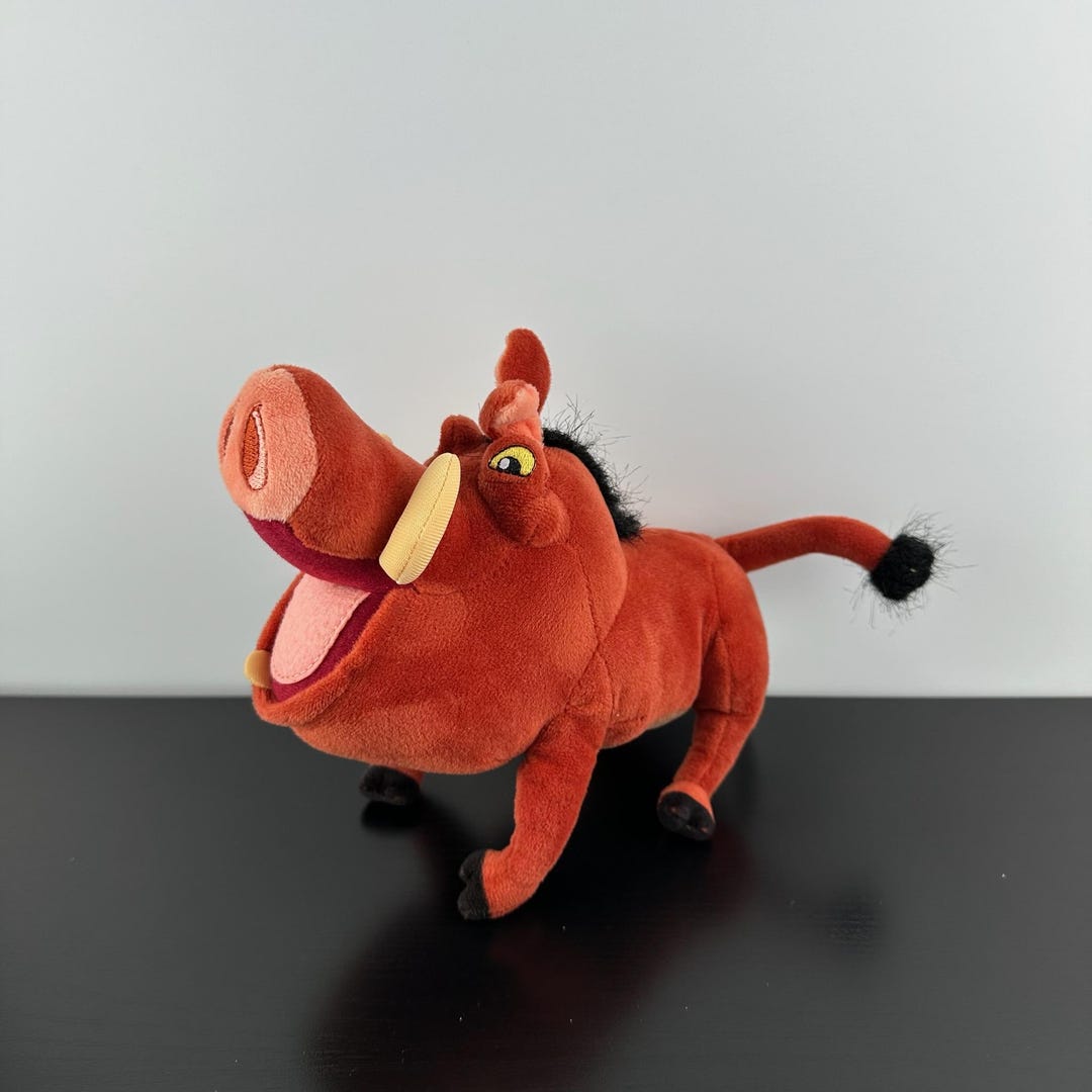Lion King Pumbaa Warthog 9” Red Brown Wild Pig Hog Pumba Plush Stuffed ...
