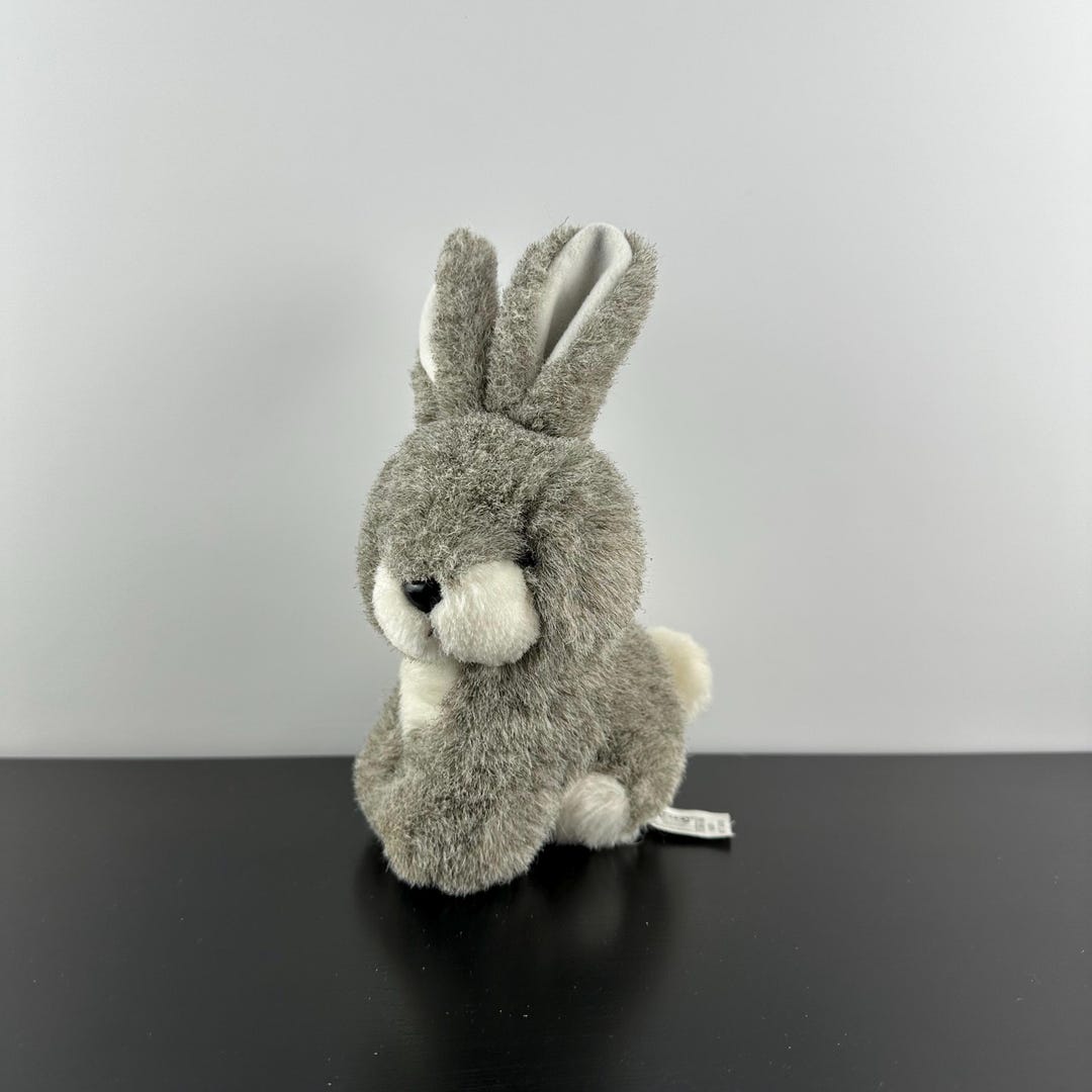 Vintage IKEA Bunny Rabbit Plush Stuffed Animal - Grey and White 8 ...