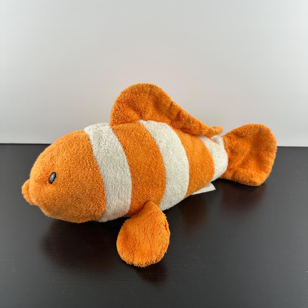 TY Pluffies Vintage Clown Fish Orange White Nemo Plush Stuffed Animal ...