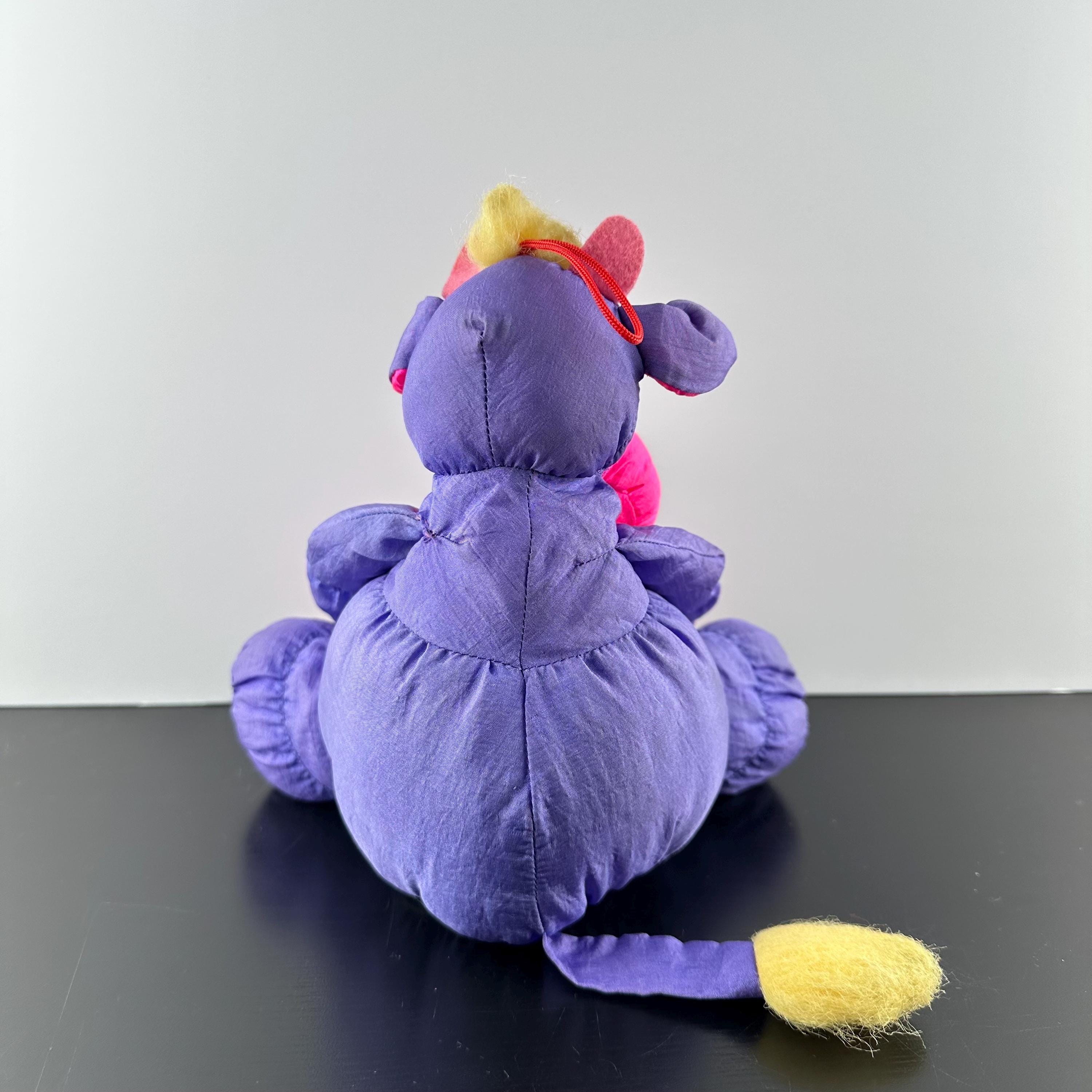 Vintage 1990 Stuffins Lumpy’s Gang Nylon Puffalump Neon Purple Cow ...
