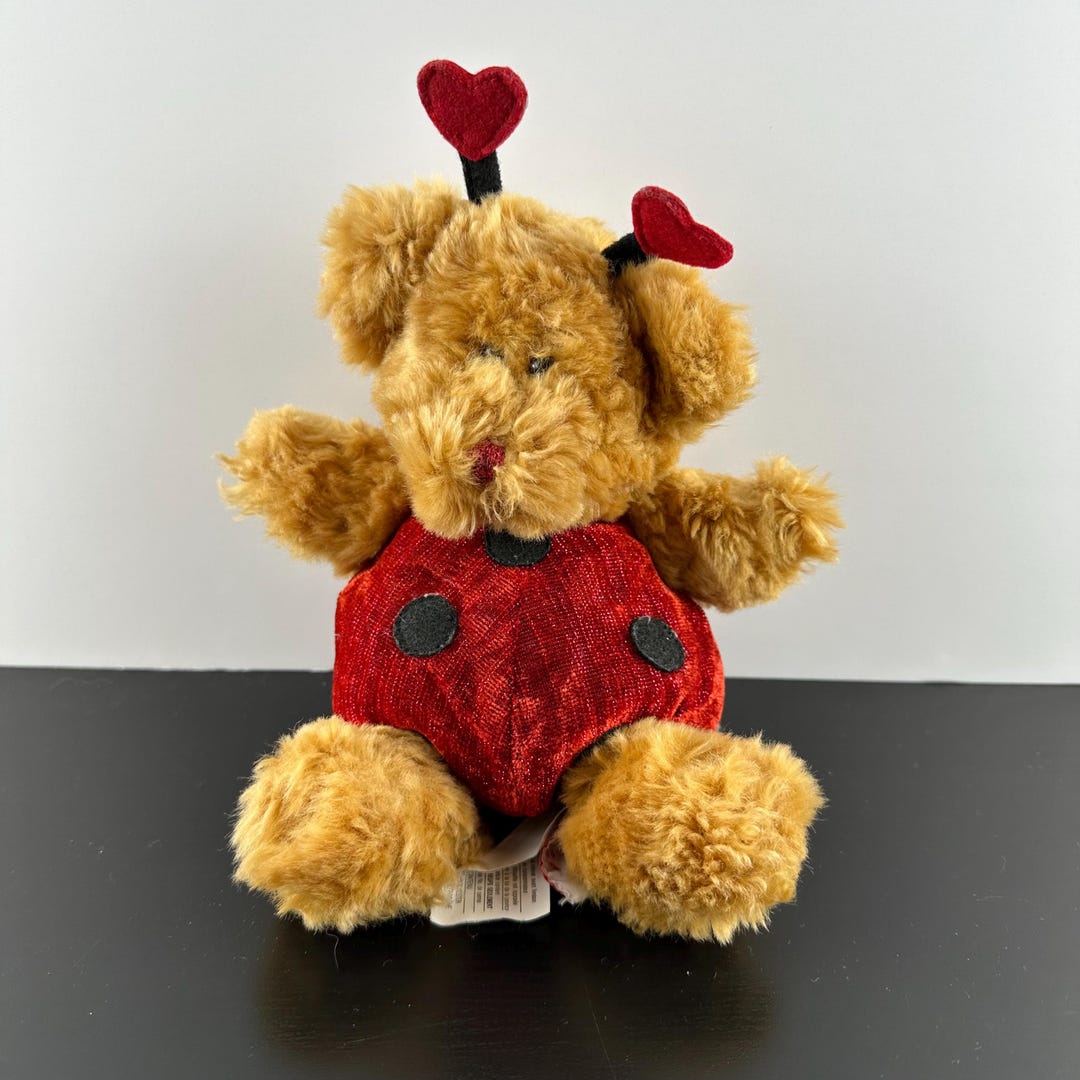 Vintage Russ Ladybug Loveybug Plush Teddy Bear Stuffed Animal Heart ...