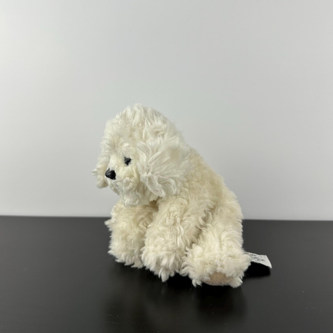 Vintage Russ Berrie Muffin Jr 6” White Cream Maltese Bichon Frise Dog ...