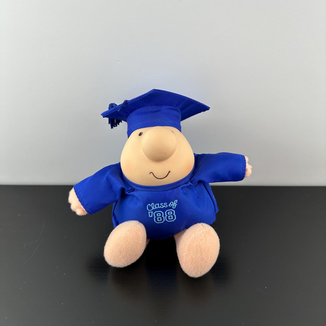 Vintage 1988 ZIGGY Class of 88 Graduation Cap Gown Blue Plush Doll 7 ...