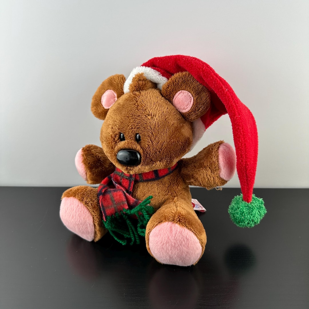 TY Garfield Teddy Bear Pooky Plush Brown Christmas Santa Hat Holiday ...
