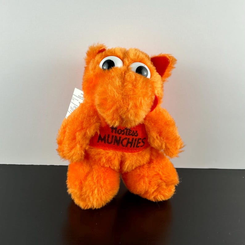 Hostess Munchies Vintage Neon Orange Plush Doll Stuffed Animal Red ...