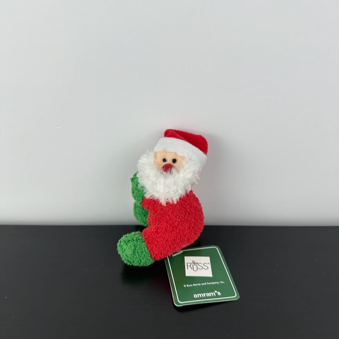 Russ Berrie Rare Mini Santa Claus 3” #22491 Christmas Hat Red White ...