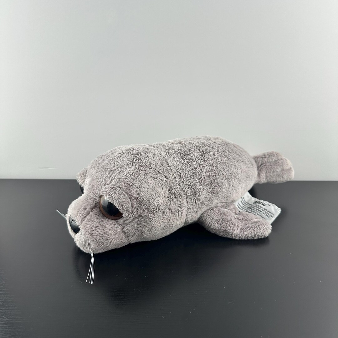 Russ Lil Peepers Billow Seal Plush Stuffed Animal Big Hard Eyes Gray ...