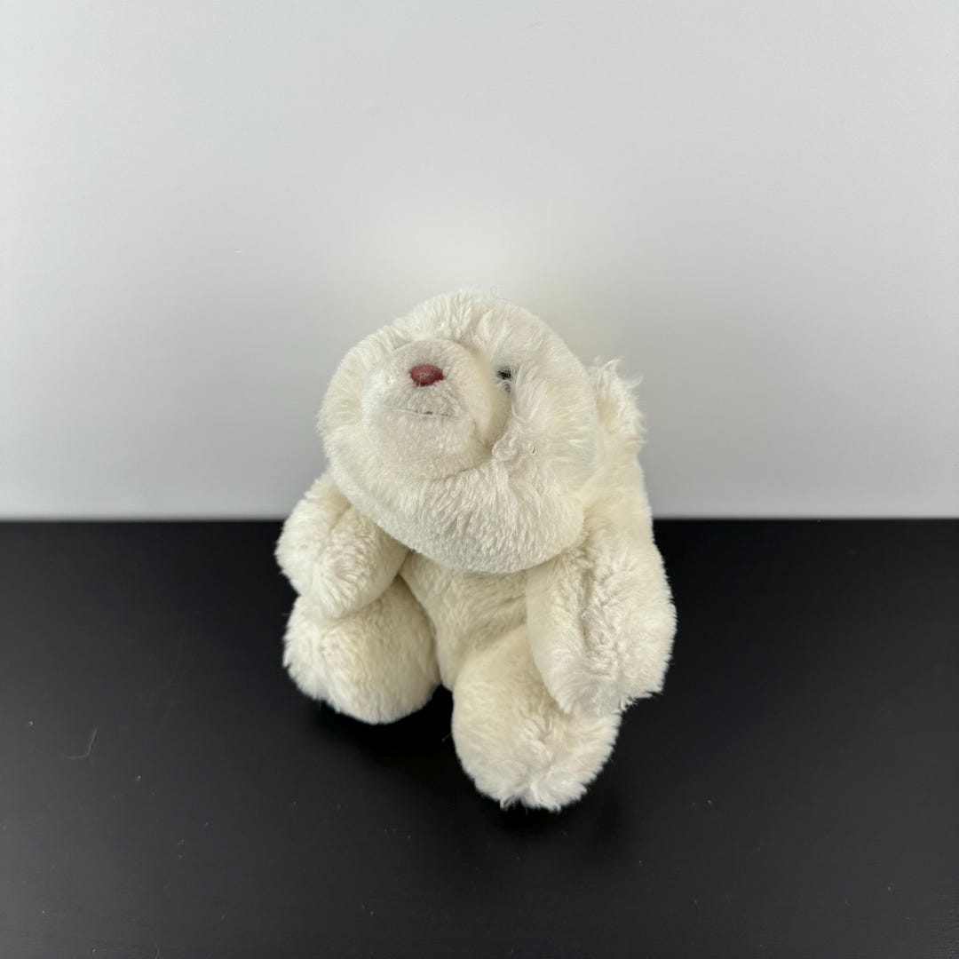 Vintage 1980 GUND White Snuffles Teddy Bear Plush Stuffed Animal Small ...