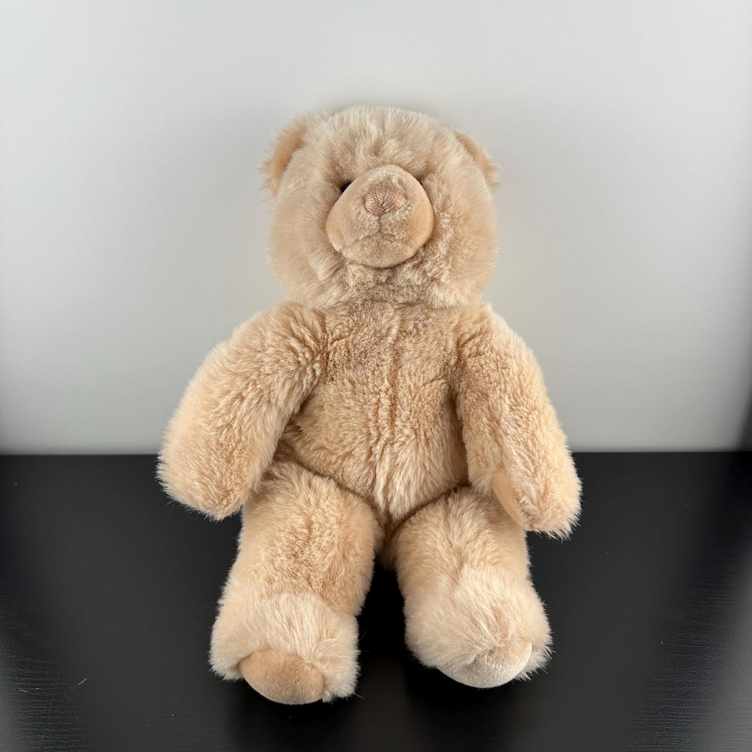 Vintage 1985 Gund Cozy Peach Tan Teddy Bear Plush Stuffed Animal ...