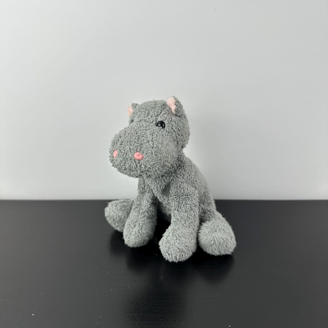 Russ Berrie Luv Pets Hoopla Hippo Hippopotamus 5” Gray Pink Chamois ...