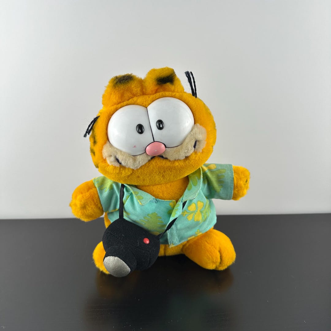 Vintage 1981 Garfield Plush Stuffed Animal Dakin Hawaii Tourist Camera ...