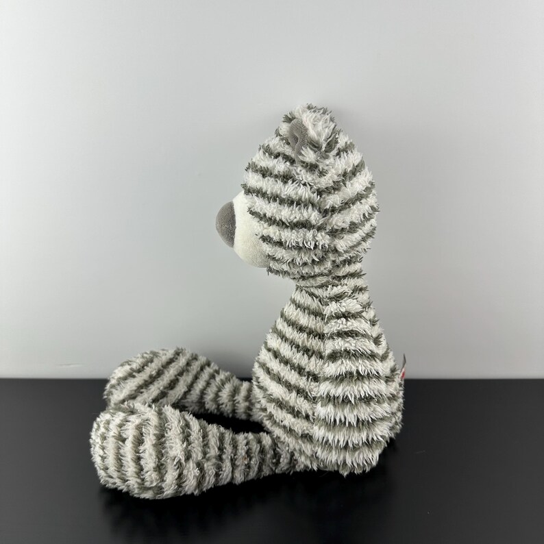 Gund Zag Bear Plush Stuffed Animal Grey and White Stripes Floppy Skinny ...