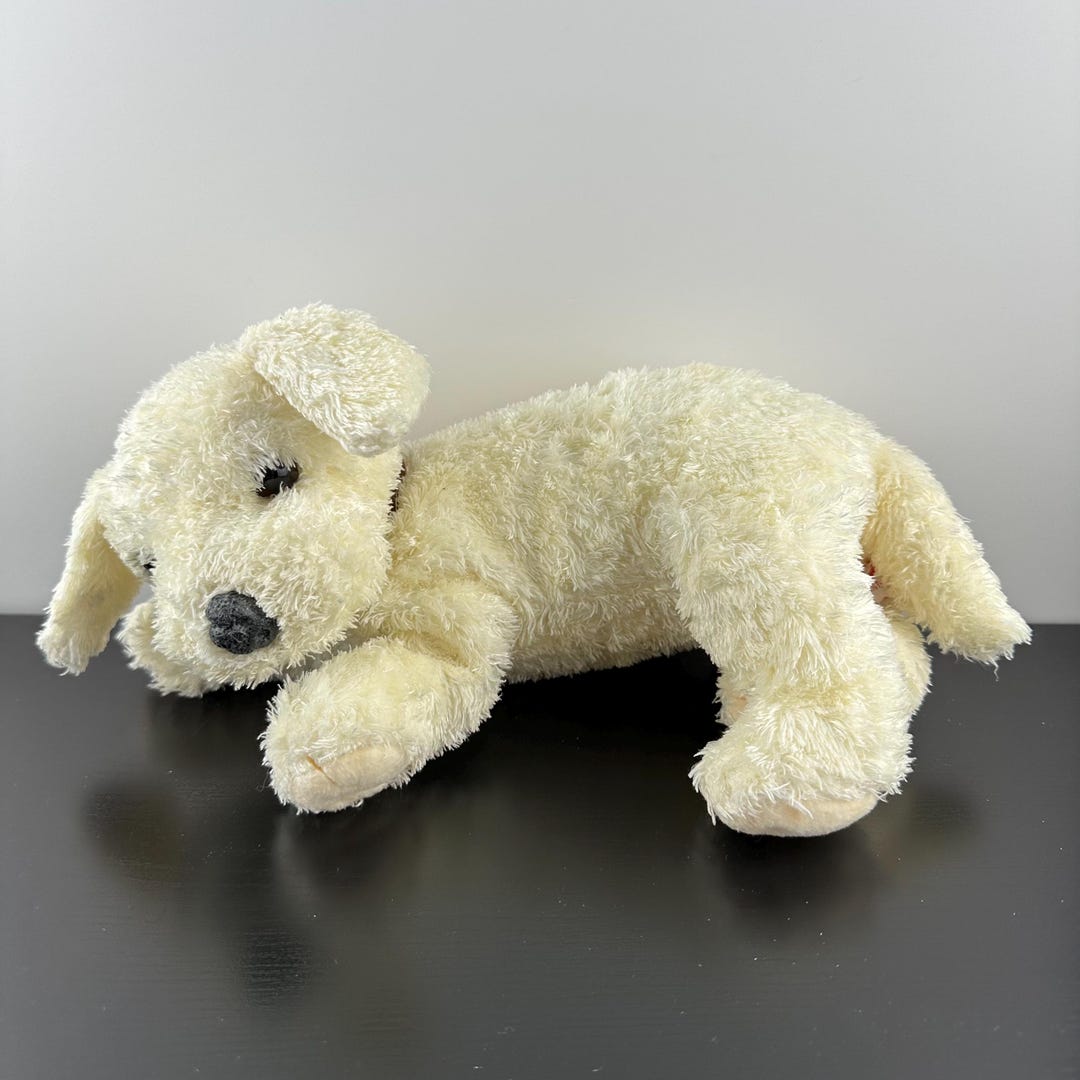 TY Classics Tidbit Vintage Puppy Dog Plush Cream Ivory White Stuffed ...