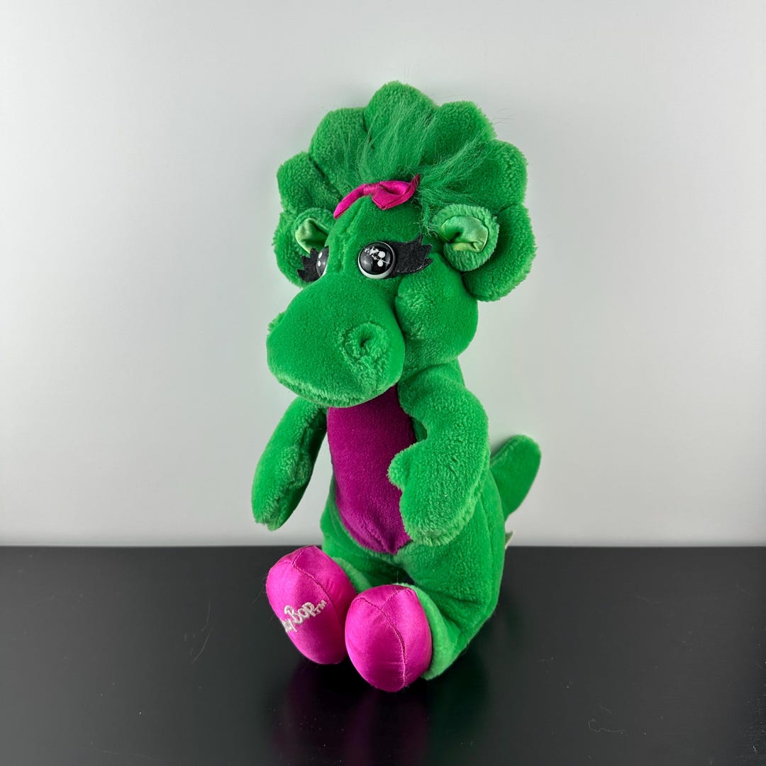 Vintage 1992 Baby Bop Green Dinosaur Plush From Barney & Friends ...