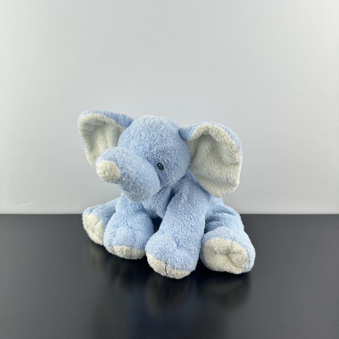 TY Pluffies Winks Elephant Blue Plush 11" Yellow Feet Stuffed Animal ...