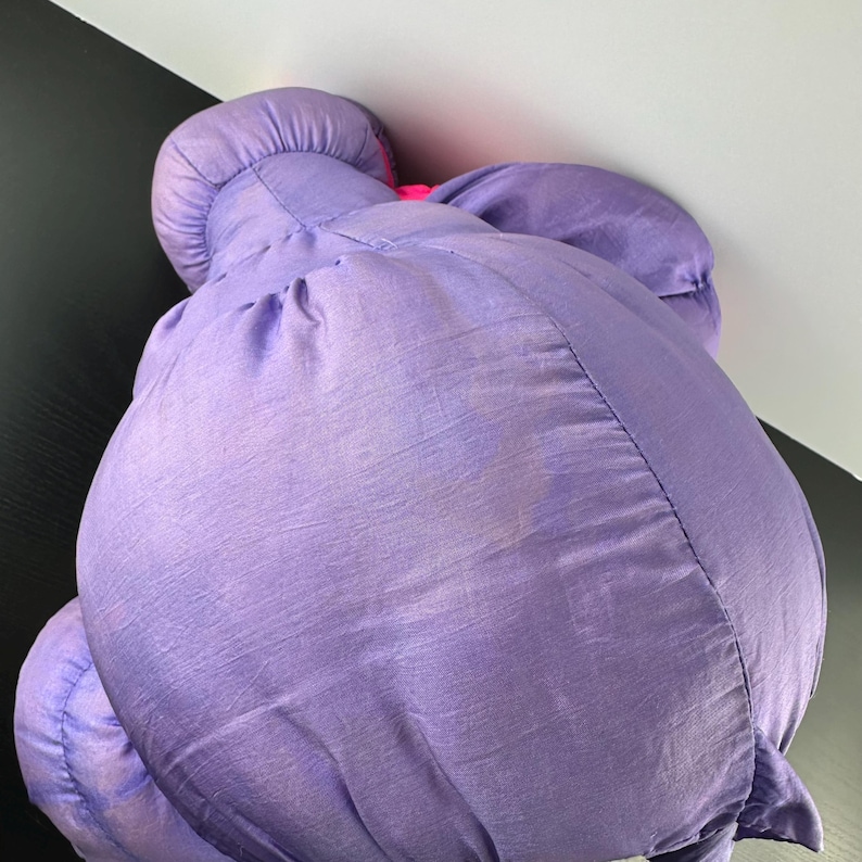 Vintage 1990 Stuffins Lumpys Gang Nylon Puffalump Neon Purple Cow Plush ...