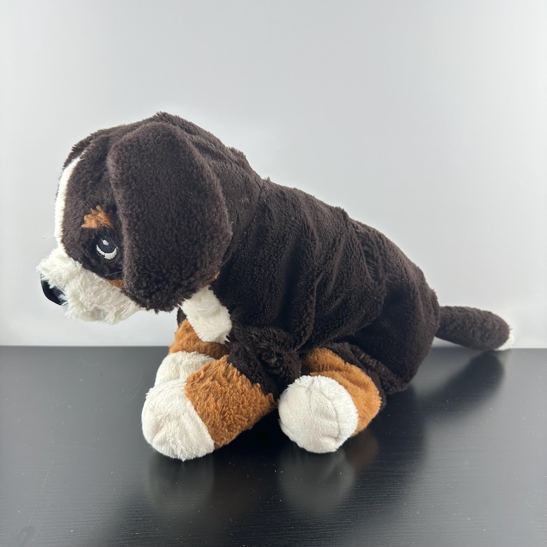IKEA Hoppig Bernese Mountain Plush Puppy Dog 14” Brown Black White ...