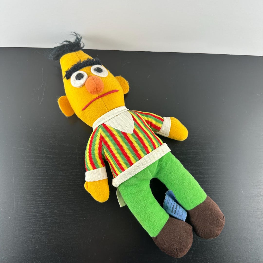 Vintage Sesame Street BERT Plush Toy Original Stuffed Animal Plush Toy ...
