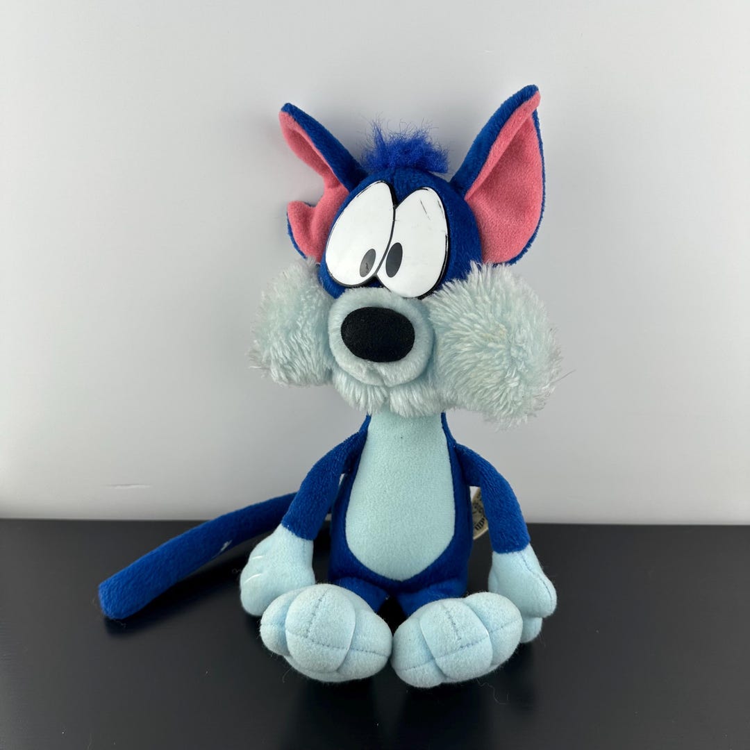 Vintage 1990 Furrball From Tiny Toons Plush Stuffed Animal Blue Cat 12 ...