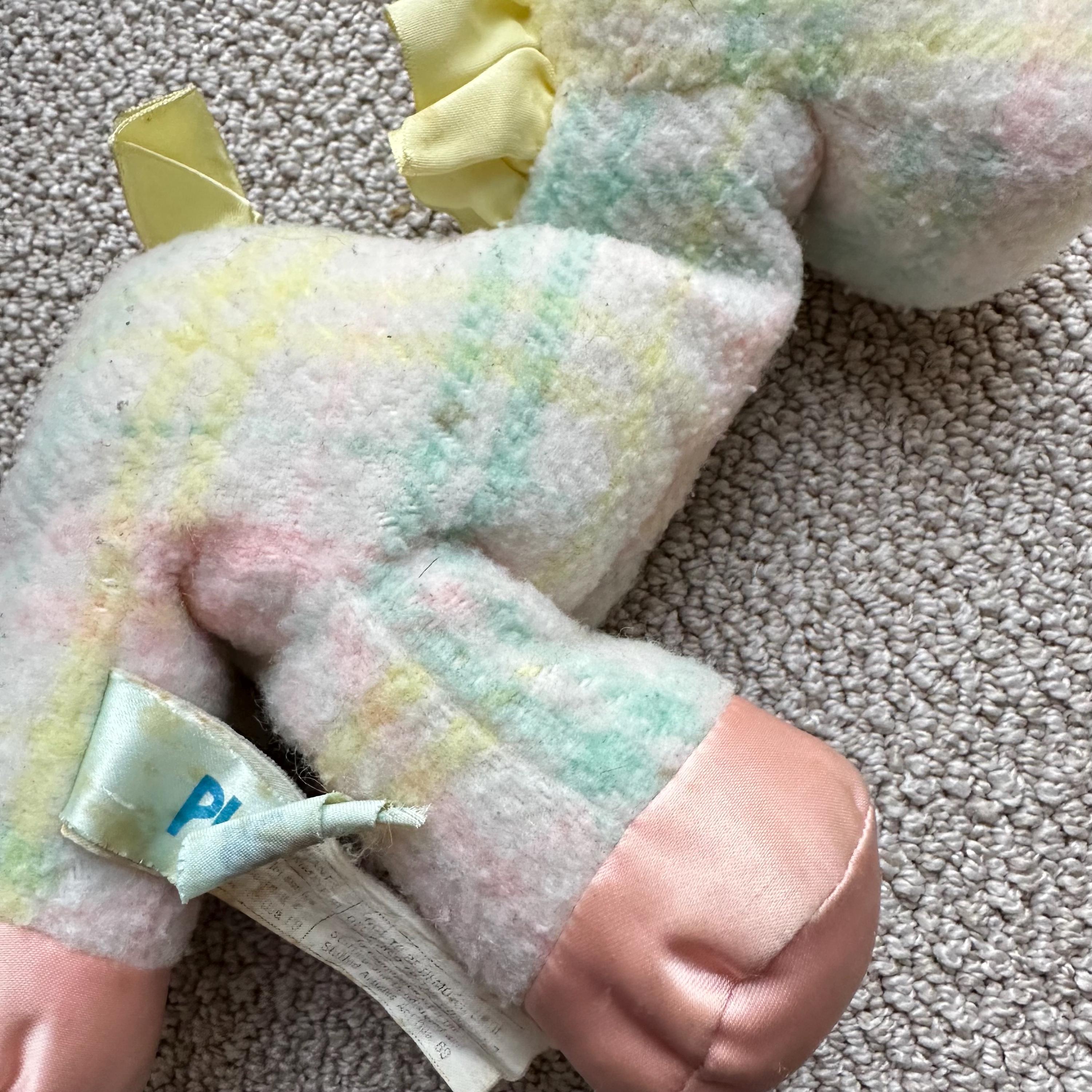 Vintage Playskool Snuzzles Pastel Giraffe Cow Blankies Soft Plush ...