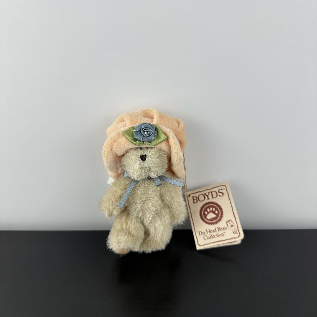 Boyds Rare Peachie Teddy Bear 4” Head Bean Collection Boyd’s HB ...