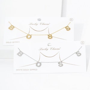 Boss Letter Chain Necklace Gold Boss Letter Pendant Necklace - Etsy