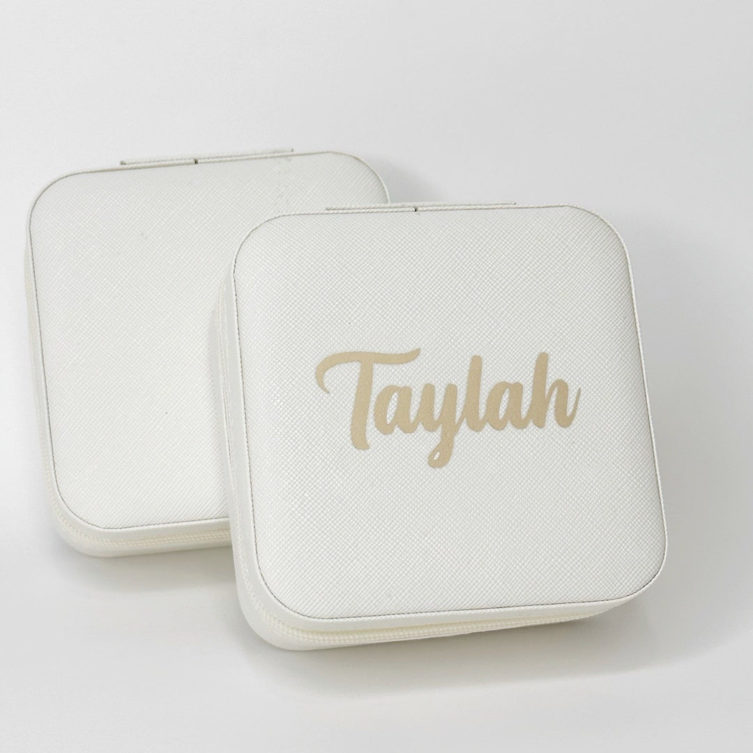 Personalised Helena Cream Jewellery Box Gift for Her, Leather, Storage ...