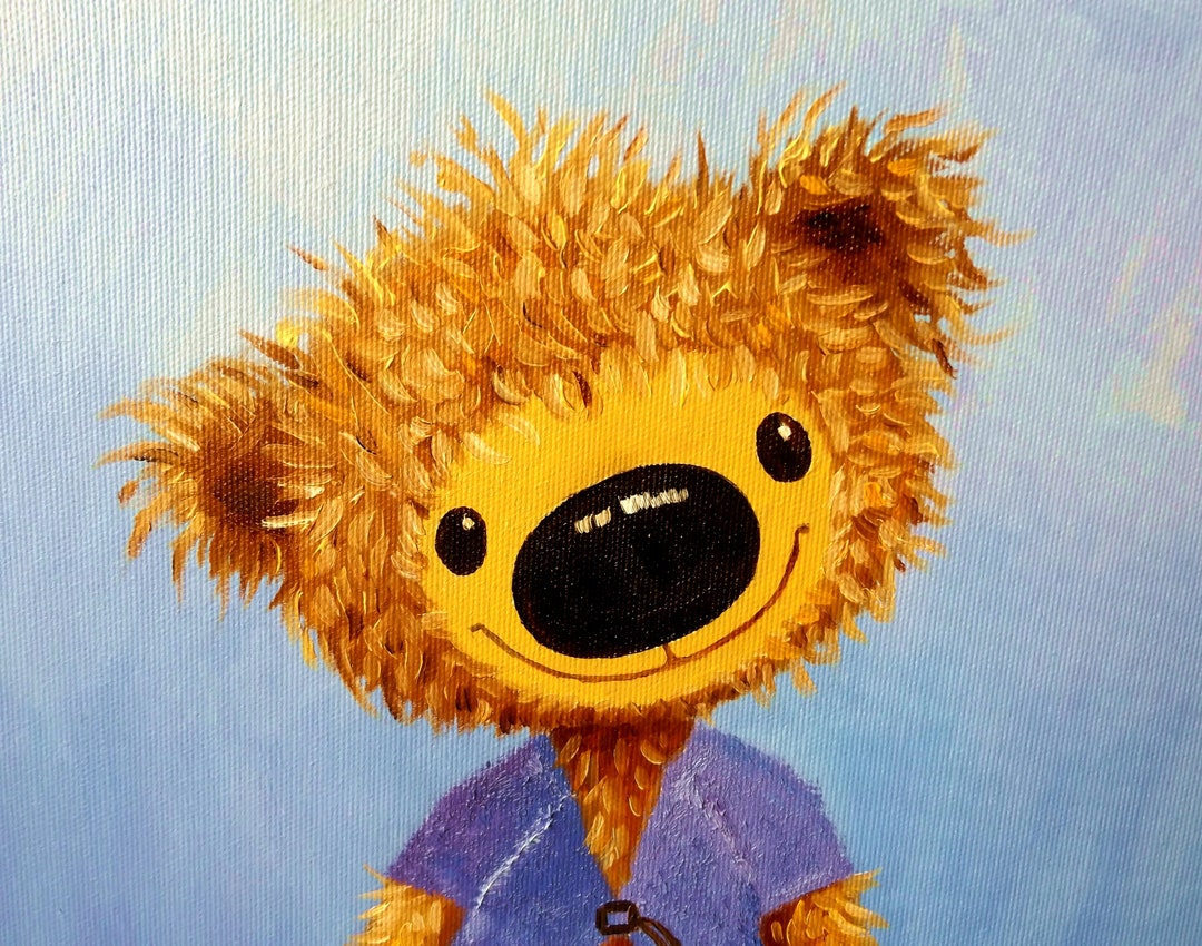 Picture "cute Teddy", Original Oil Painting on Canvas, Size 30 х 40 Cm ...