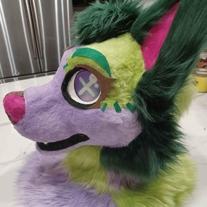 Patchwork Dog Fursuit Head - Etsy