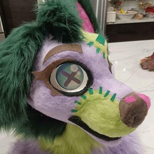 Patchwork Dog Fursuit Head - Etsy
