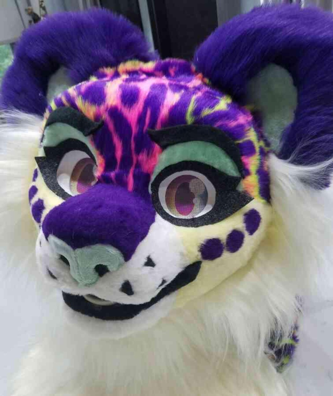 Rainbow Leopard Fursuit Head - Etsy