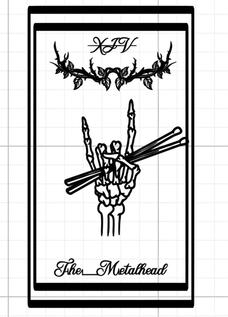 The Metalhead Tarot Card Vinyl Car Decal - Etsy