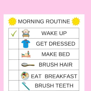 DIY Kids Morning , Bedtime Routine Charts Canva Template, Cute ...