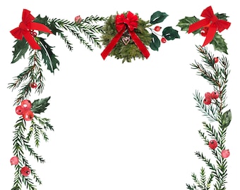 Printable Christmas Letter Christmas Wreath Border Digital Download ...
