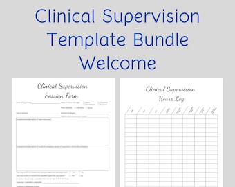 Printable Clinical Supervision Session Form and Hours Log, Editable ...