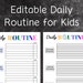 Printable EDITABLE Daily Routine for Kids, Canva Template, Chore Chart ...