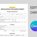Job Employment Application Canva Template Editable, Printable - Etsy