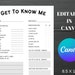 Get to Know Me Survey Template, Editable Canva Blank PDF, Icebreaker Worksheet - Etsy