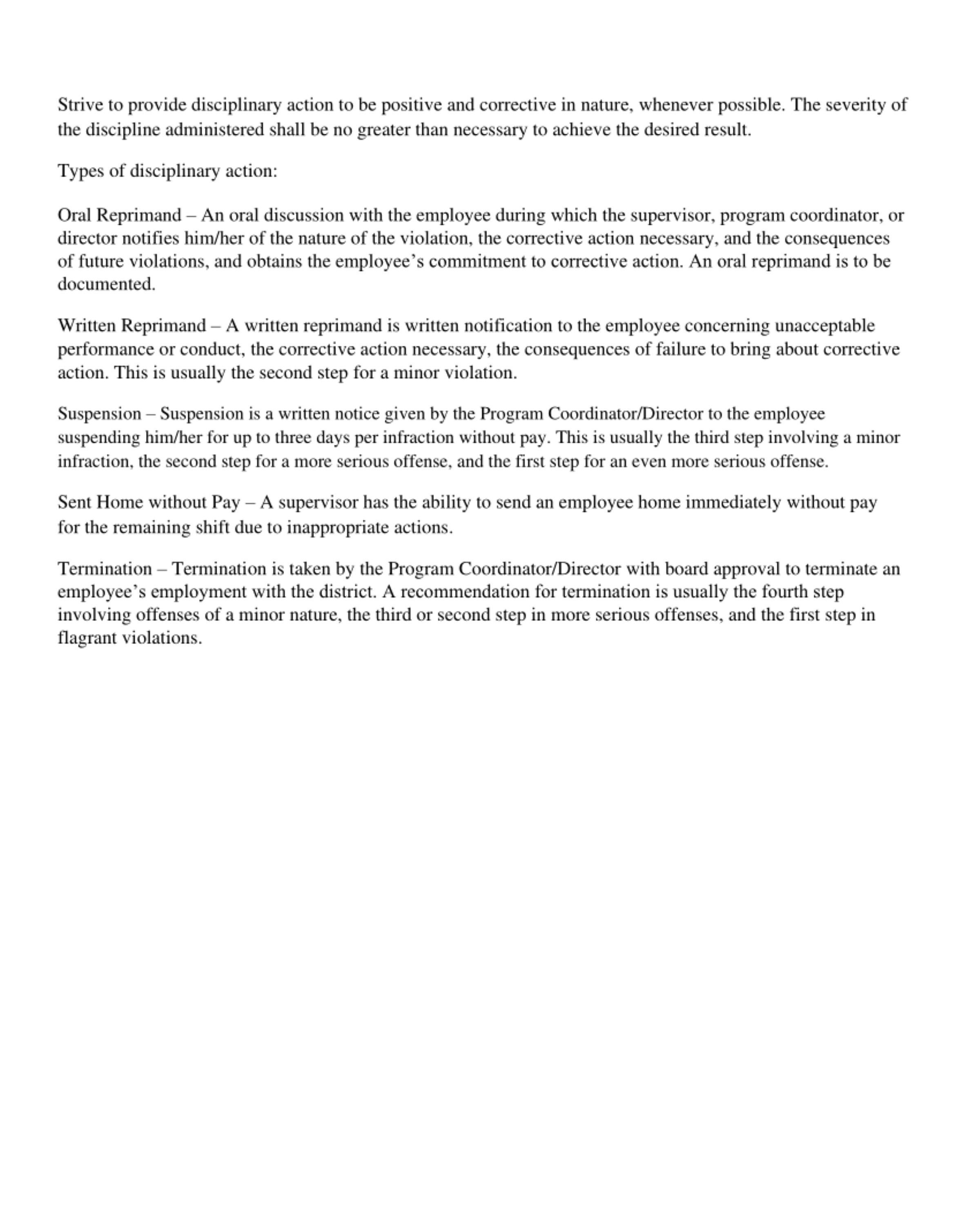 Employee Disciplinary Notice: Printable Warning Form (PDF, Word) - Etsy