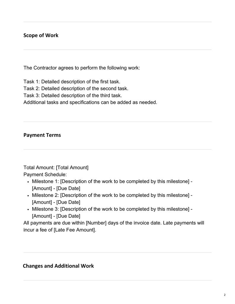 Construction Contract Agreement Template | Professional & Simple Design ...