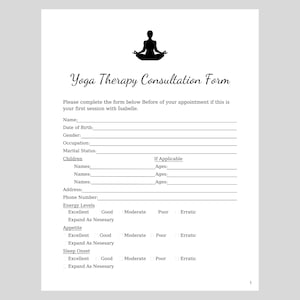 Yoga Consultation Form Canva Template: Instructor Intake Sheet ...