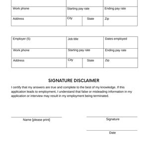 Job Employment Application Canva Template Editable, Printable - Etsy