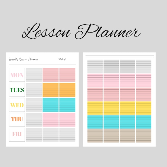 DIY Teacher Lesson Planner Canva Template Lesson Plans - Etsy