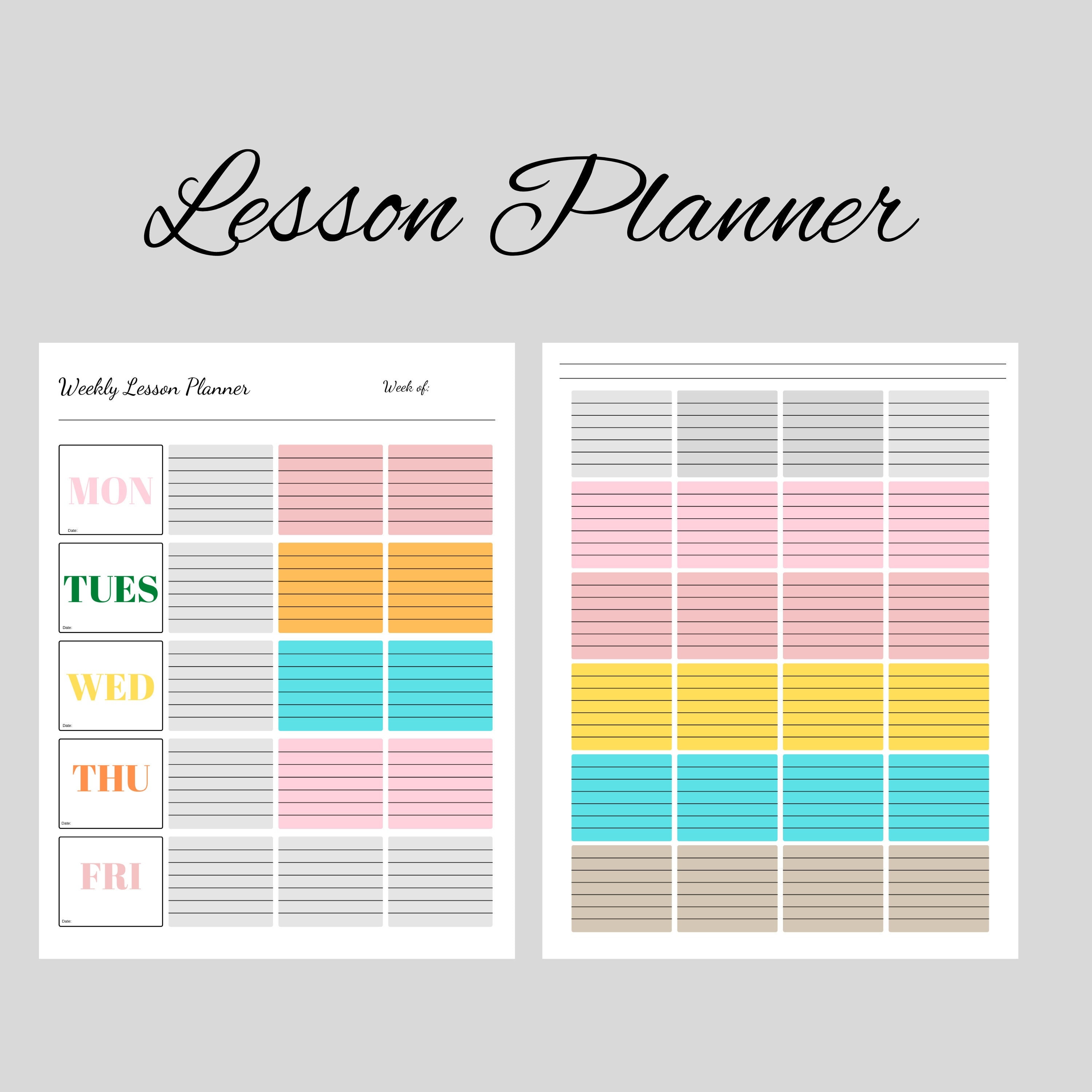 DIY Teacher Lesson Planner Canva Template: Weekly Organizer (digital ...