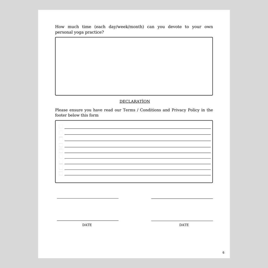 Yoga Consultation Form Canva Template: Instructor Intake Sheet ...