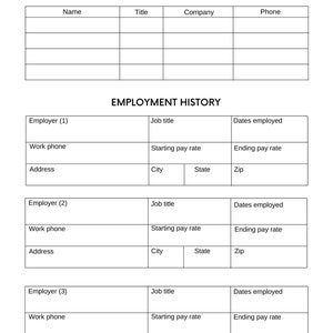 Job Employment Application Canva Template Editable, Printable - Etsy