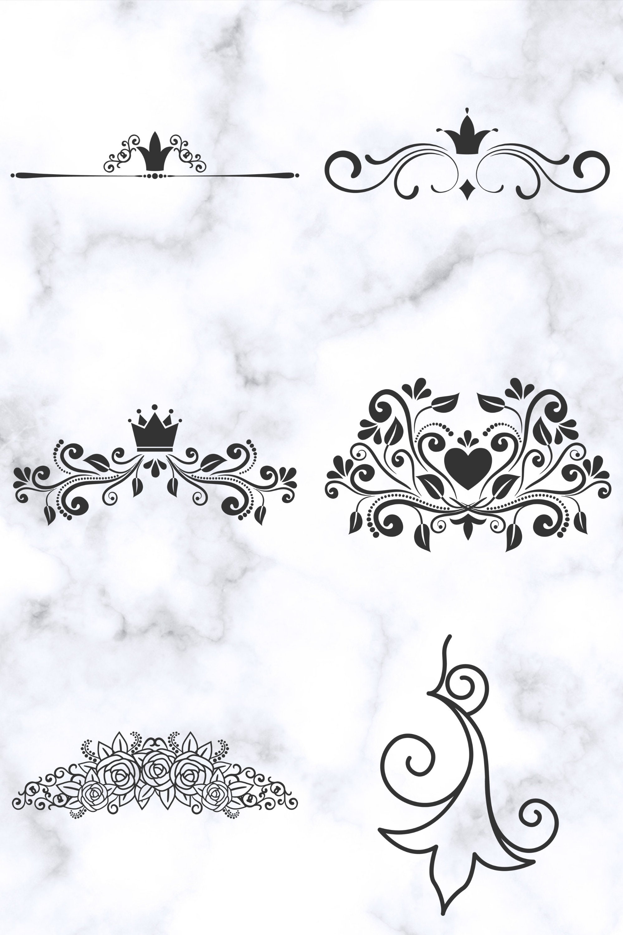 250 Decorative Elements SVG, Ornaments Svg, Wedding Svg, Flourishes SVG ...
