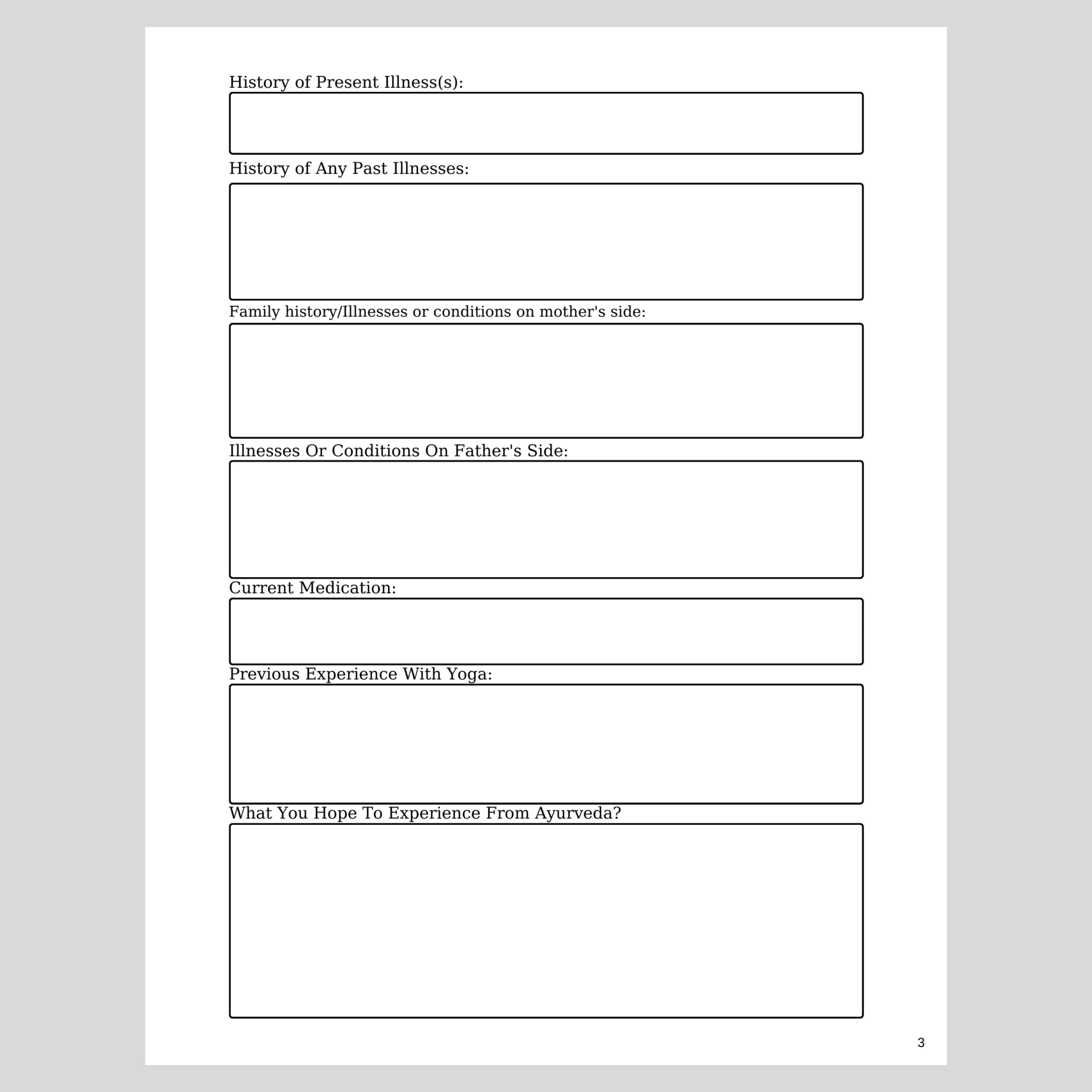 Yoga Consultation Form Canva Template: Instructor Intake Sheet ...