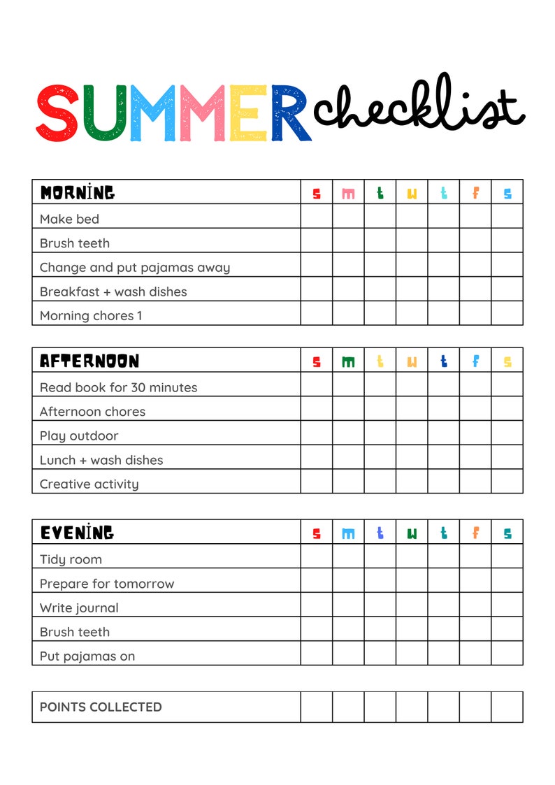Editable Summer Rules Printable Planner Bundle Summer Calendar Summer ...