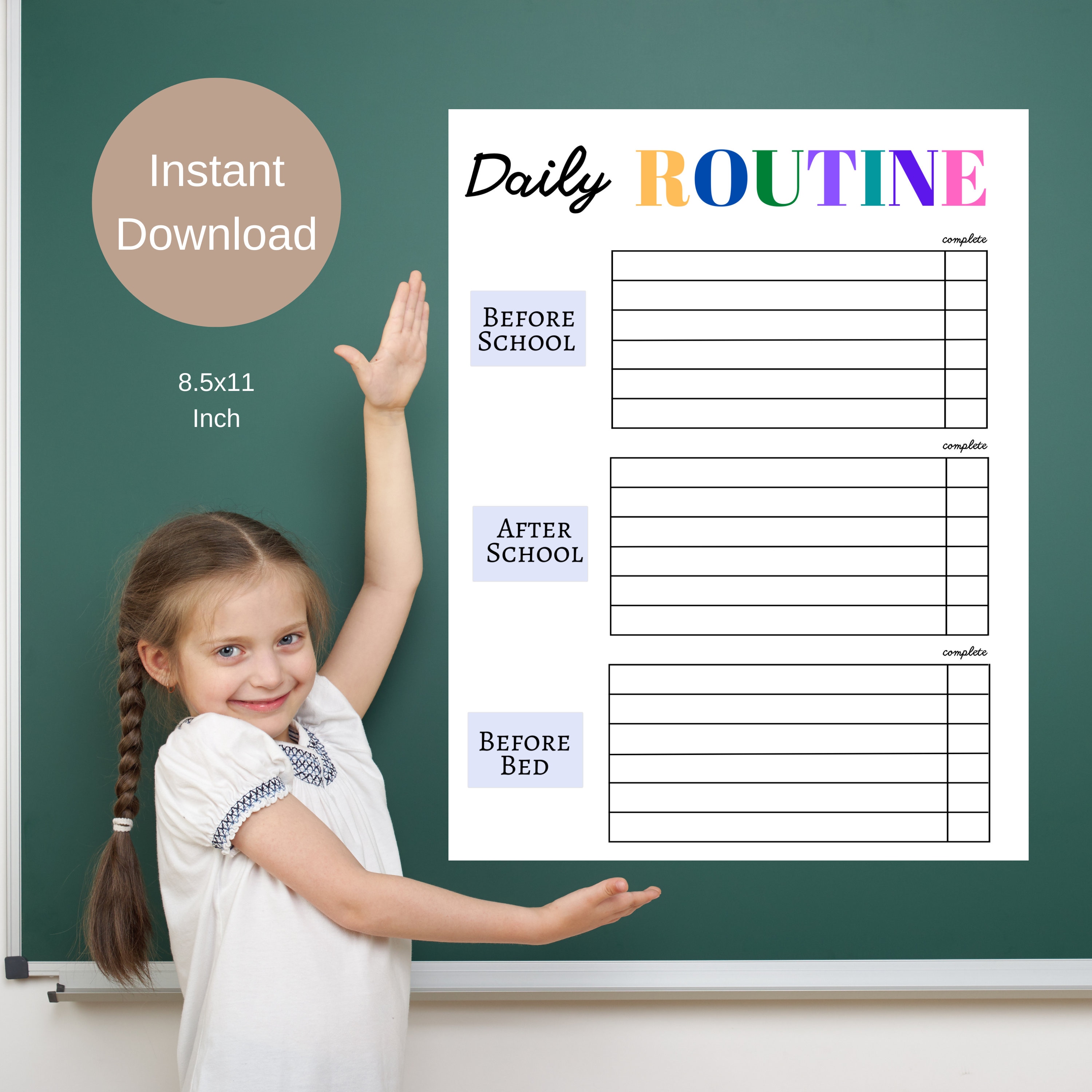 Printable EDITABLE Daily Routine for Kids Canva Template - Etsy